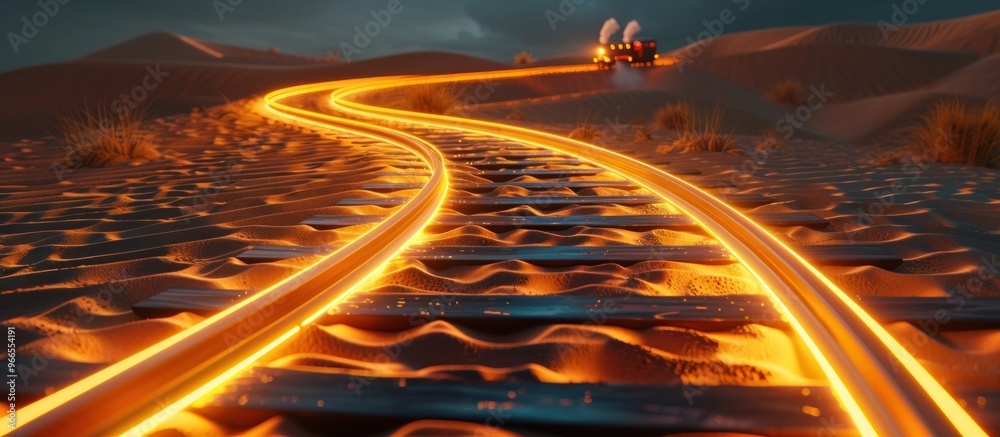 Breathtaking rendering of a glowing serpentine path winding through an ...