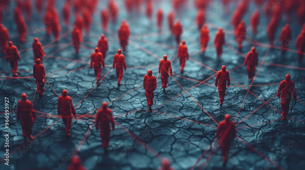 Connected Crowd on Cracked Ground A Symbol of Disunity, Connection, and ...