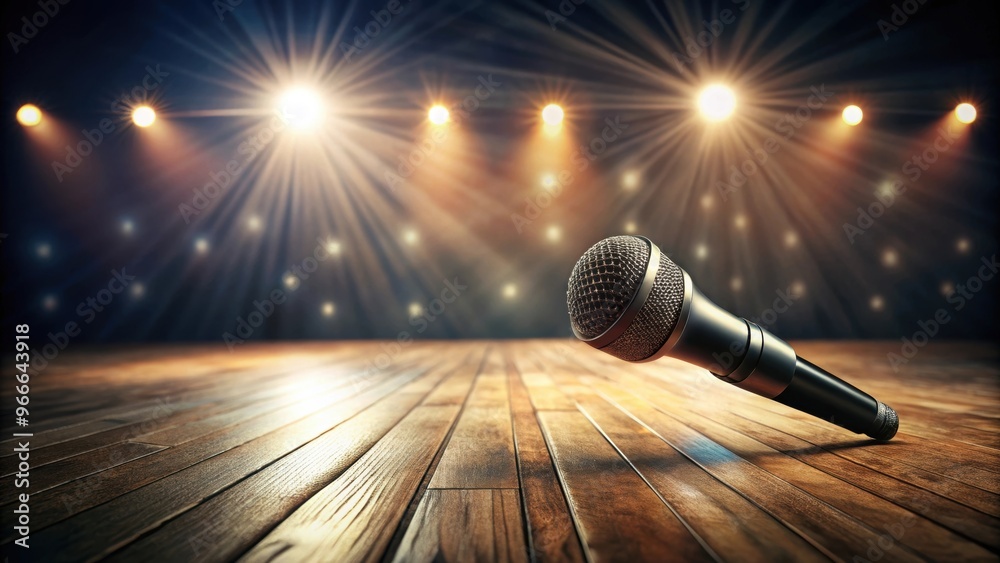 Microphone falling onto a stage floor in dramatic fashion ...