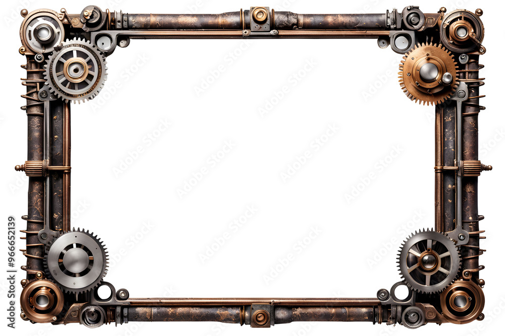 Steampunk border frame PNG transparent background Stock Illustration ...