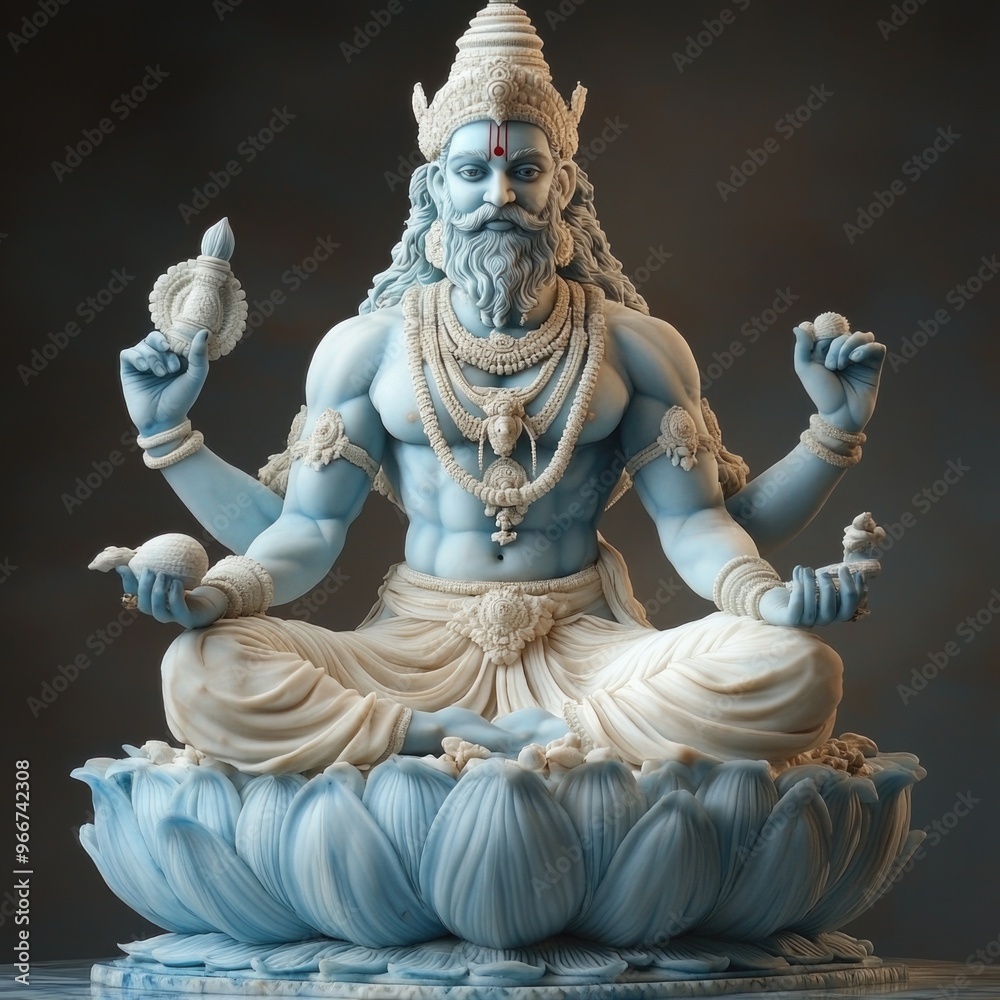 Divine creator: Portrait of Brahma, god of creation in Hinduism ...