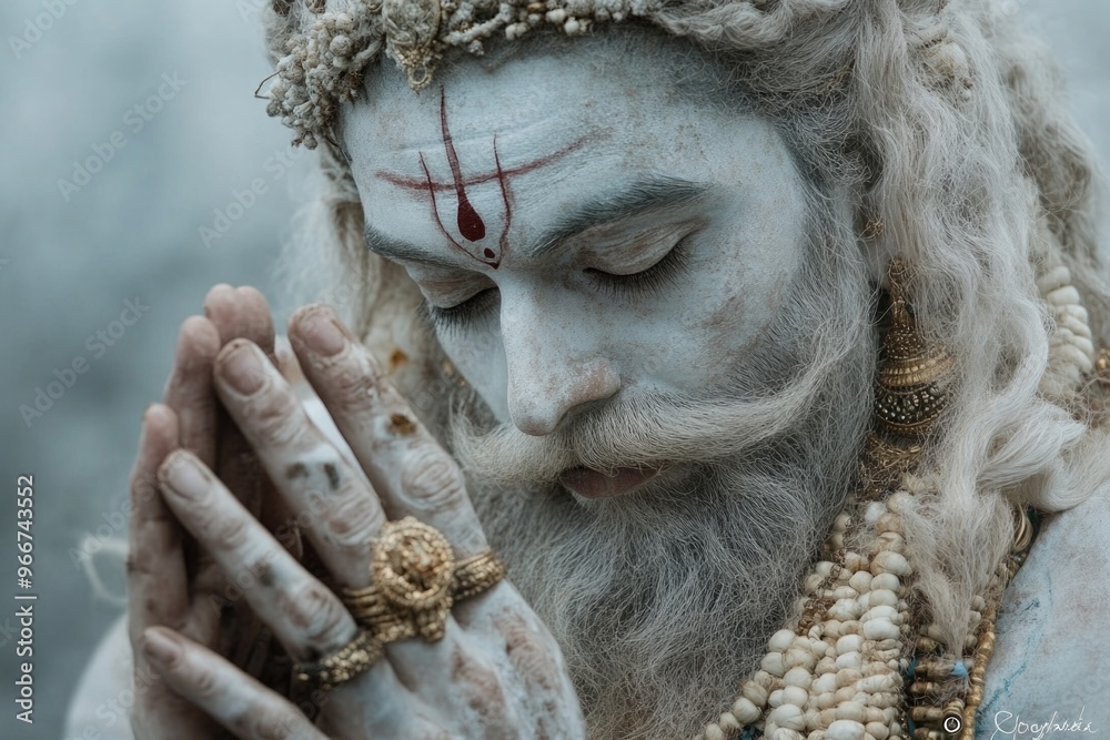 Divine creator: Portrait of Brahma, god of creation in Hinduism ...