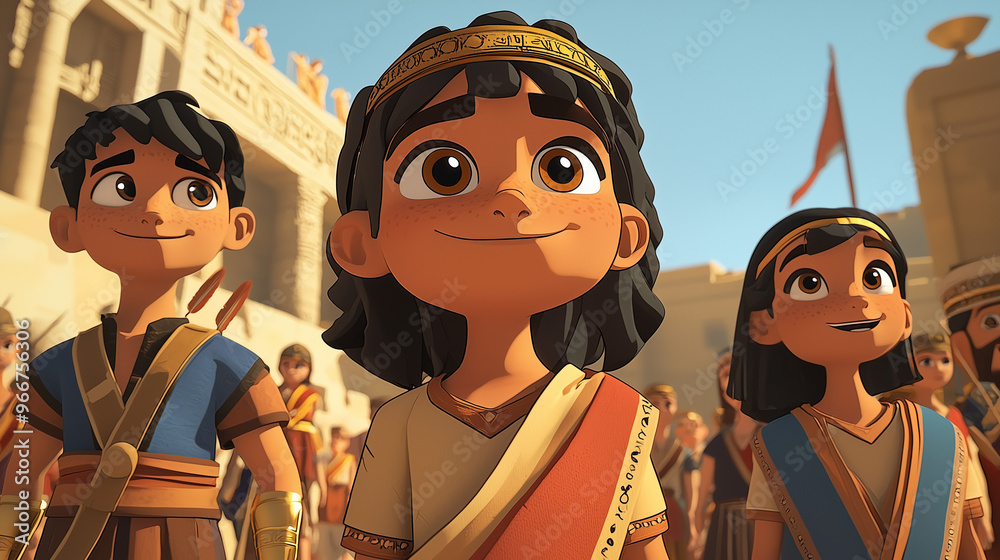A cartoon history lesson where kids travel back in time to meet ...