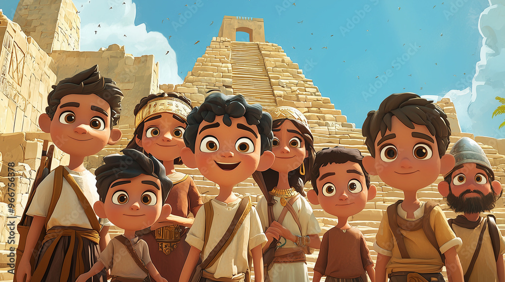 A cartoon history lesson where kids travel back in time to meet ...