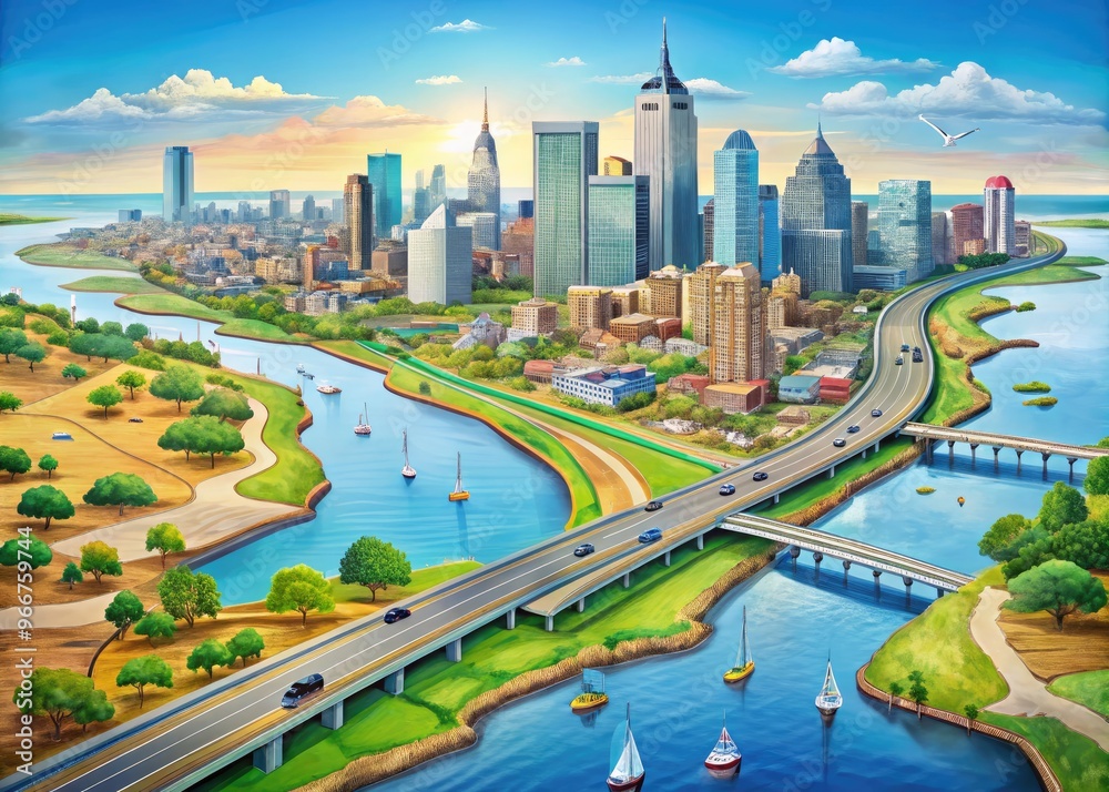 A detailed roadmap of New Jersey featuring major cities, highways, and ...