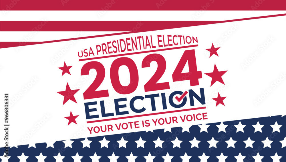 USA Presidential election: Vote 2024 in the USA - Banner Design. 2024 ...
