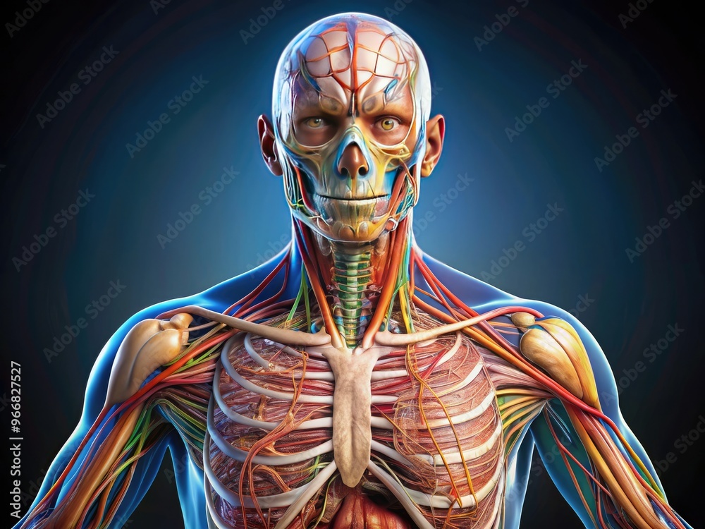 Poster Intricate illustration of the human body's inner workings ...