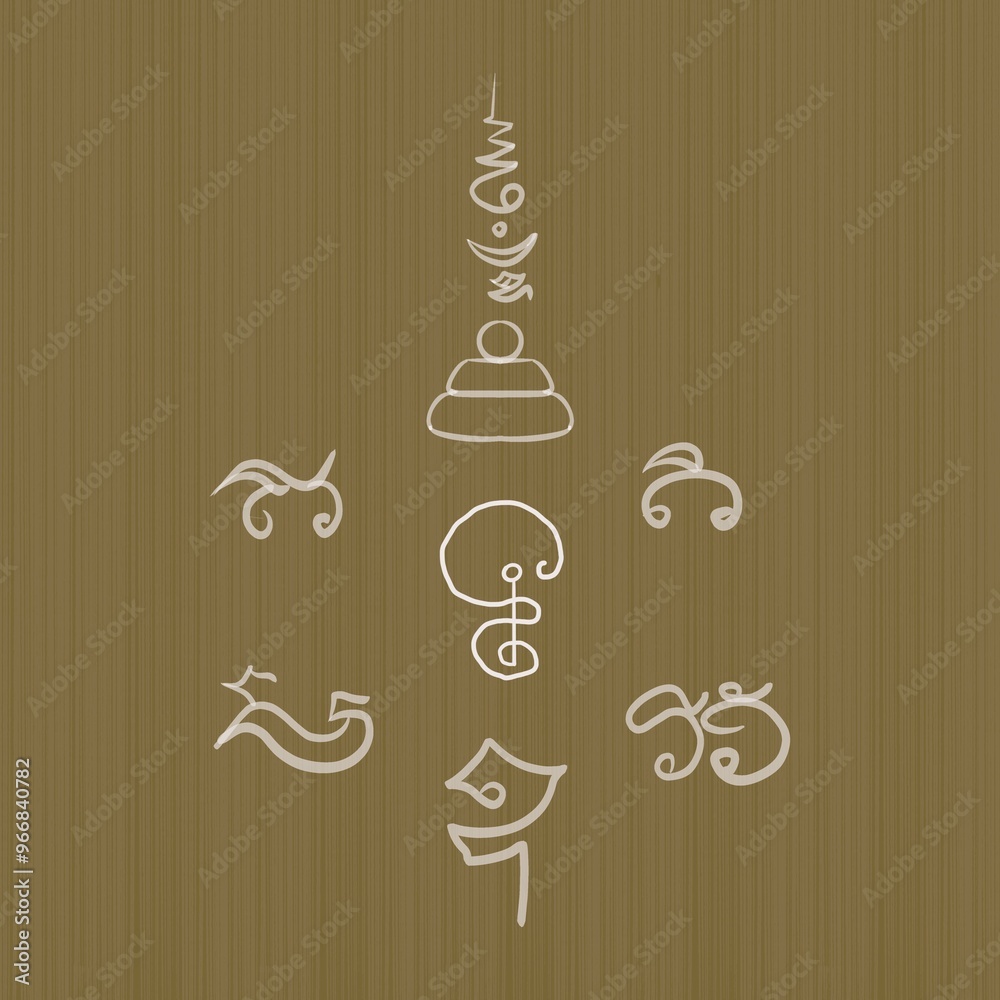 Thai Tattoo Sak yant scared drawing design symbol,Protection,Power ...