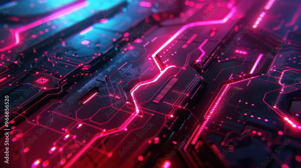 Futuristic Techscape, an immersive digital landscape featuring advanced ...