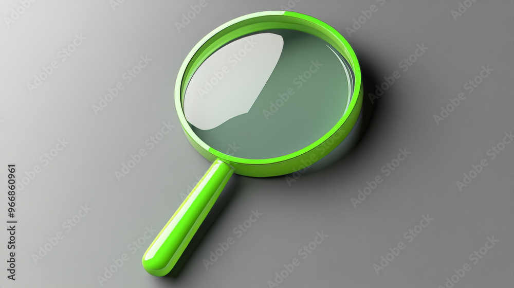 A green magnifying glass, designed to look like a cartoon, is shown on ...