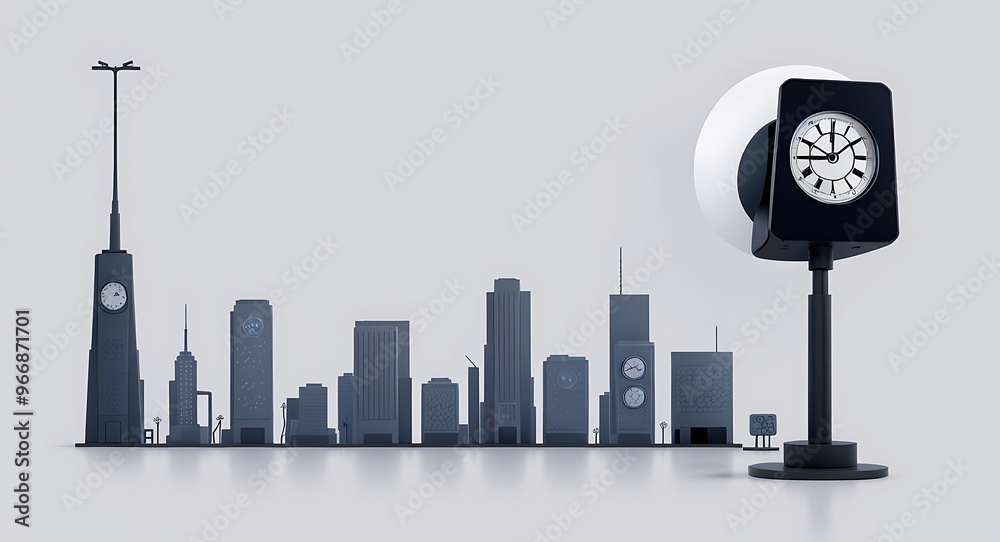 A minimal illustration of a clock with its hands pointing to various ...