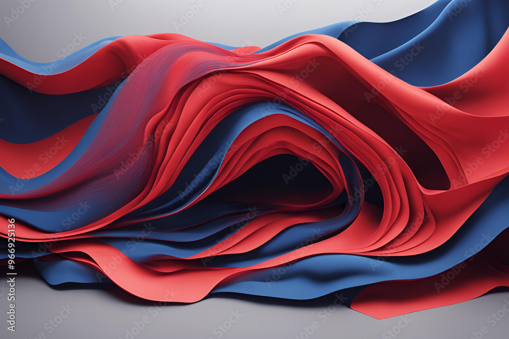 An Artistic Rendering Featuring A 3d Depiction Of Layered Cloth In Abstract Form With A