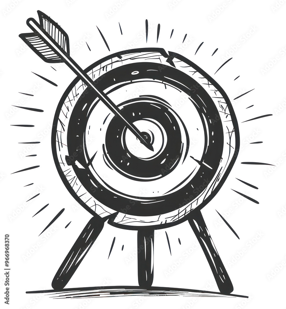 PNG Arrow hitting bullseye target Stock Illustration | Adobe Stock