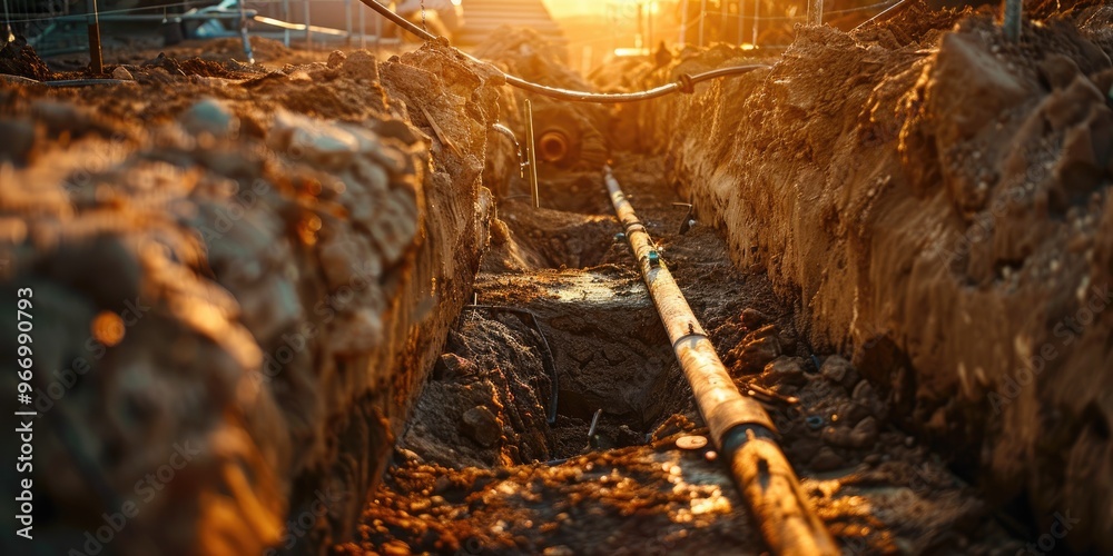 Installation of heating and water supply network distribution unit ...