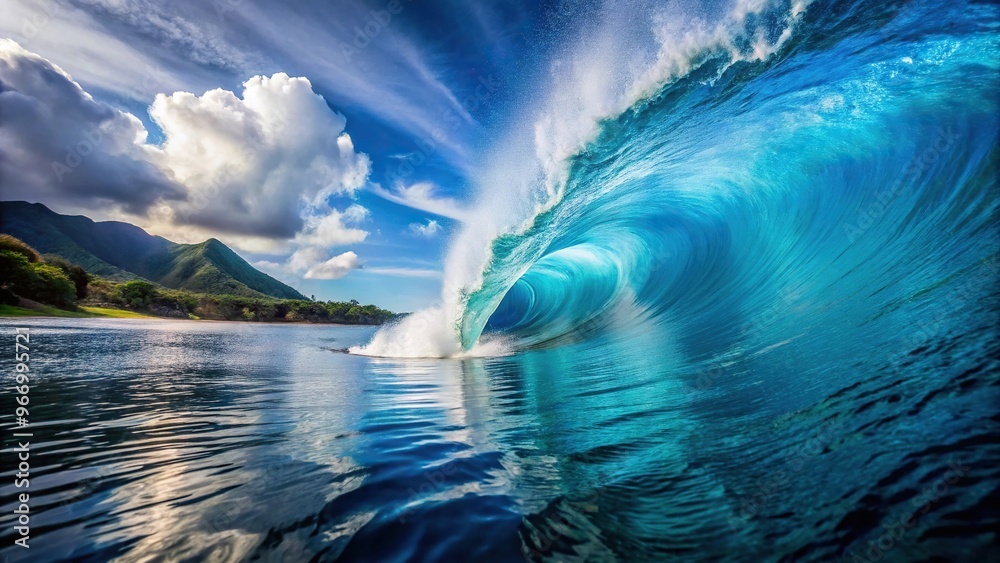 Teahupoo wave breaking at the end of the road in Tahiti, French ...