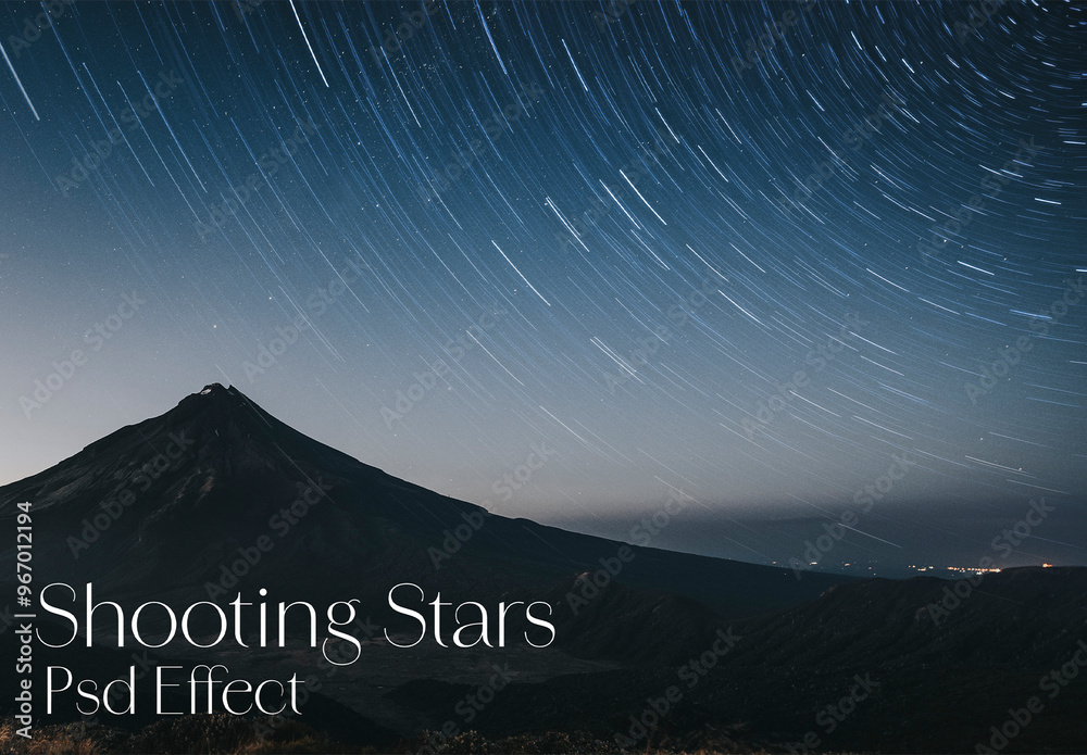 Shooting Stars PSD Photo Effect Stock Template | Adobe Stock