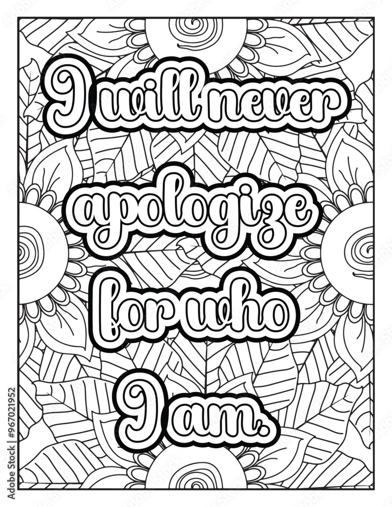 Positive quote coloring page for kids. Motivational Swear word ...
