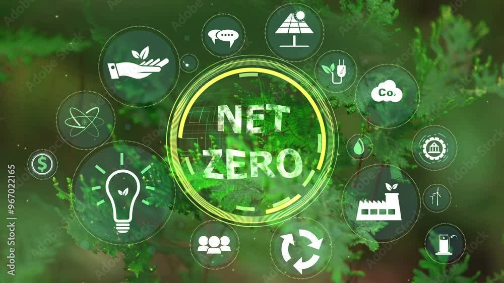 Net zero by 2050. Carbon neutral. Net zero greenhouse gas emissions ...