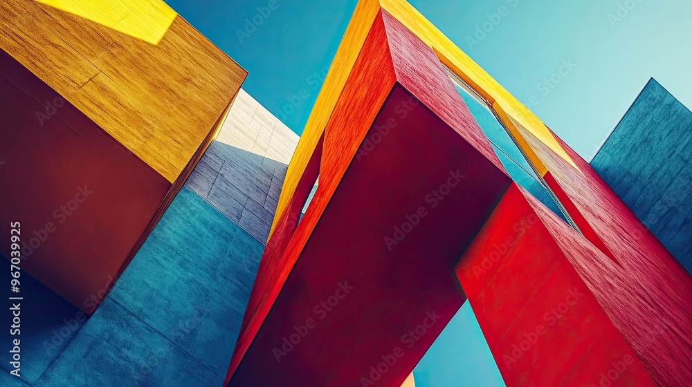 58. A bold architectural composition with sharp angles and contrasting ...