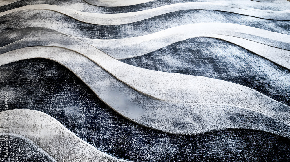 carpet design with sweeping curved lines that form an abstract ...