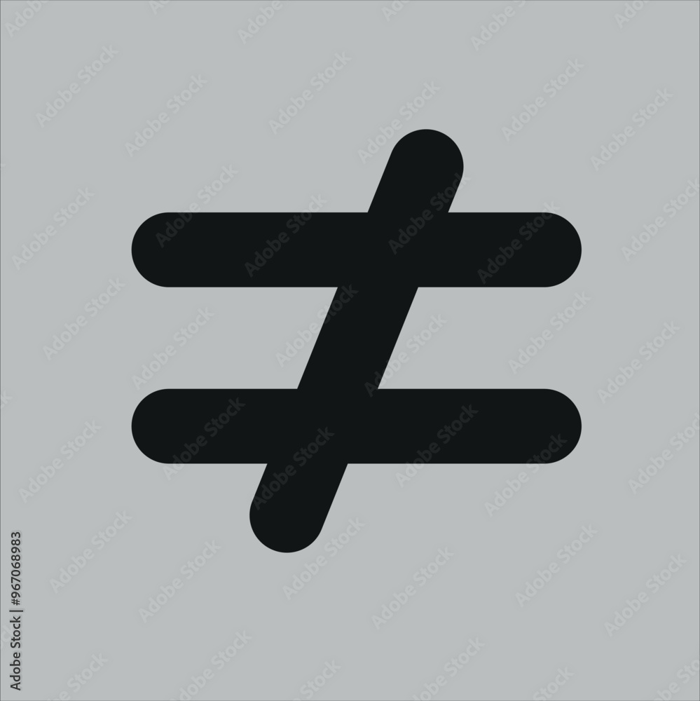 Not equal sign symbol in mathematics. Math symbols. Scientific ...