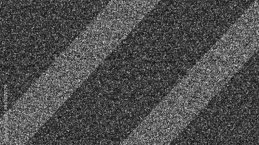 Analog Static Noise texture overlay. TV switch off. Horizontal stripes offset . No signal white ...