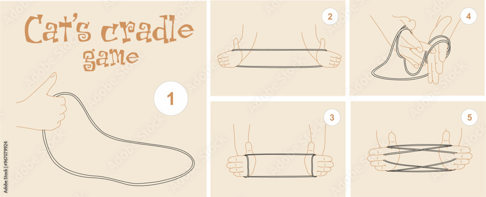 Cat's cradle game. Sketch of hands with string - Cat's Cradle game 5 ...