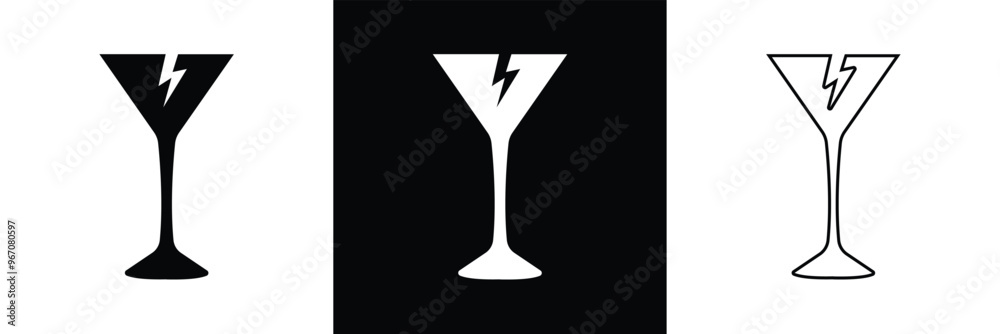 Broken glass. Fragile Packages, Logistics and Shipping Delivery Labels ...