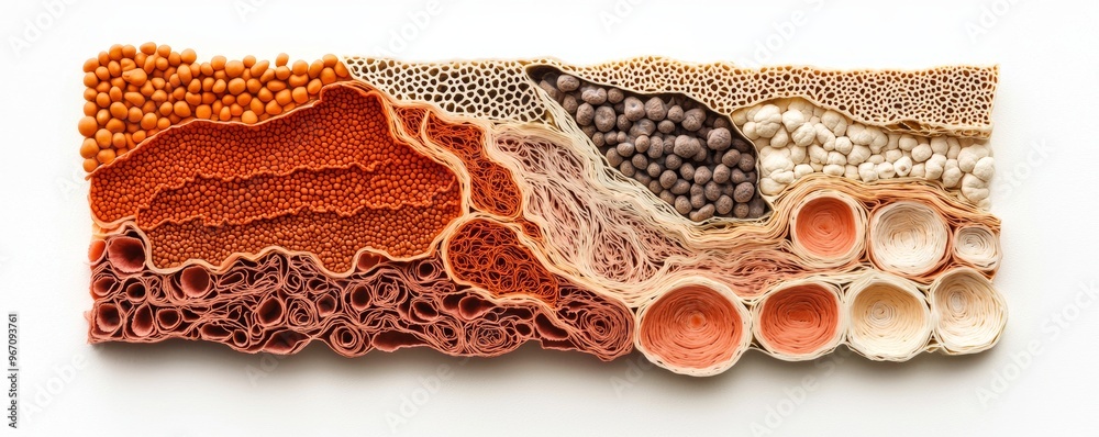 Detailed Cross-Sectional View of Human Digestive Tissue Layers for ...