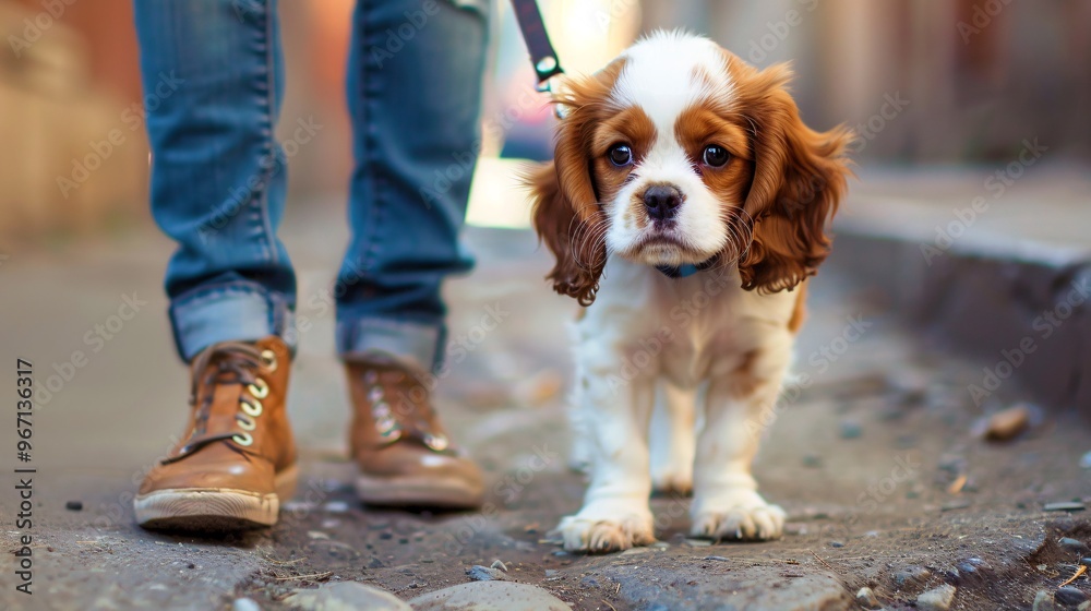 72. An engaging image of a Cavalier King Charles Spaniel puppy on a ...