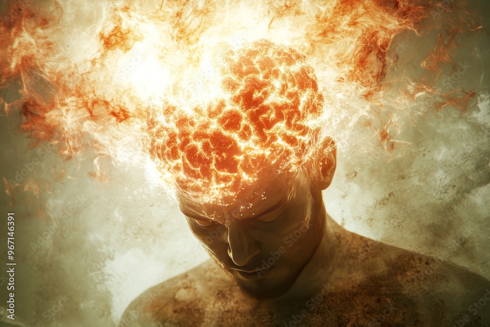 Cognitive Mapping Brainwave Entrainment Perceptual Field And Biofeedback Man With Explosive