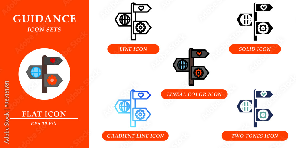 Guidance icons sets. Soft skills concept. Various style icons on ...