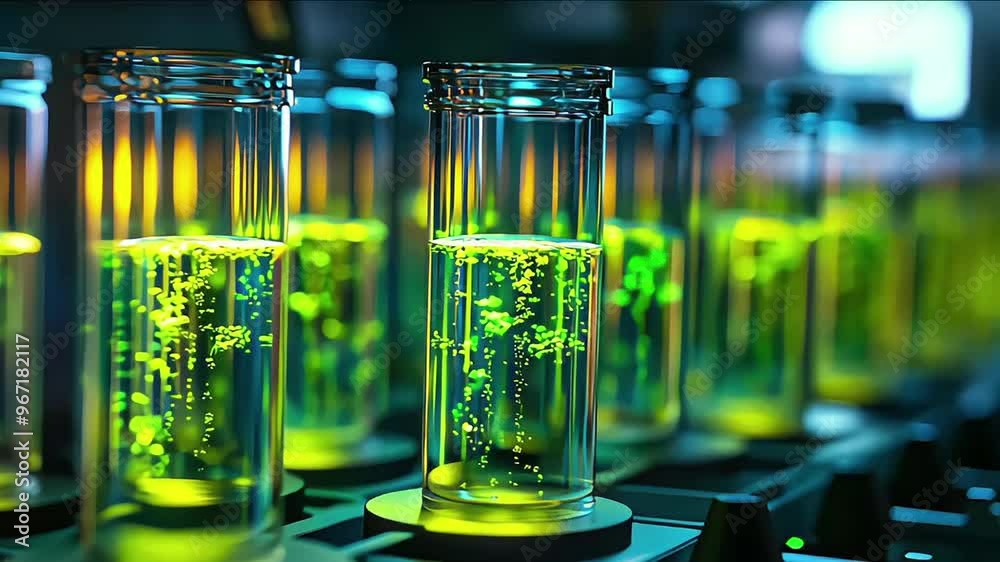 A fusion of biology and technology with a photograph depicting stem ...