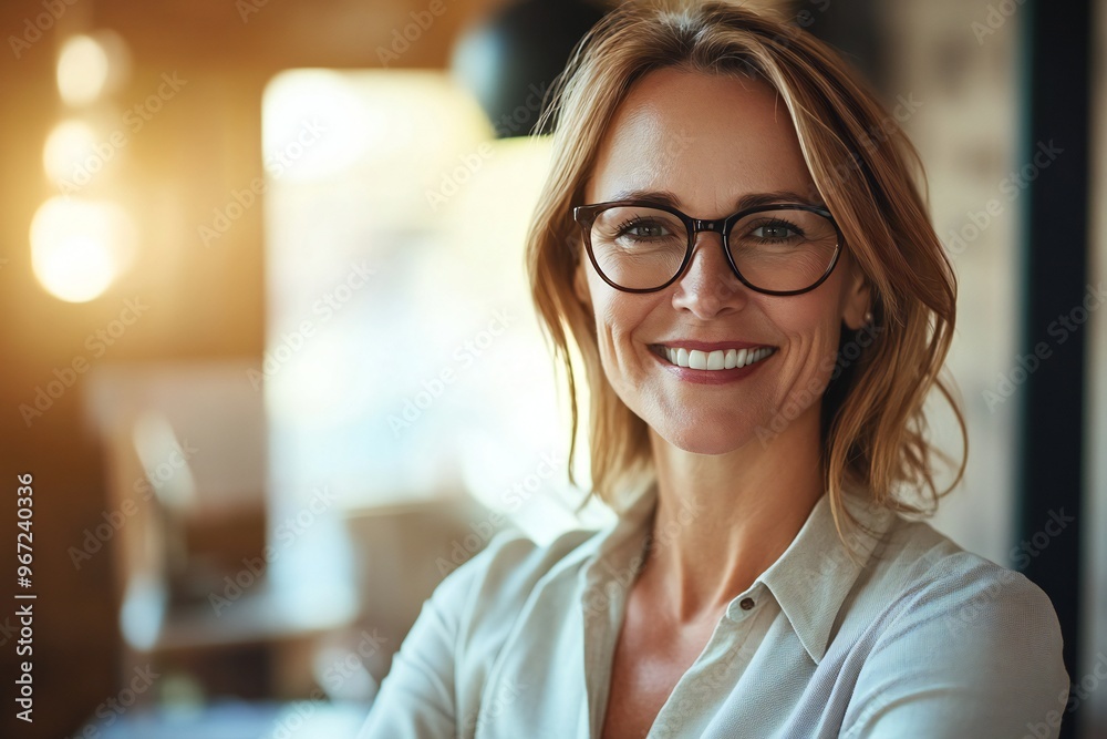 Happy middle aged professional irish american business woman, smiling ...
