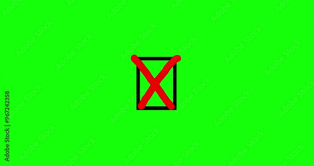 Cartoon magic rectangle with cross draw on green screen background ...