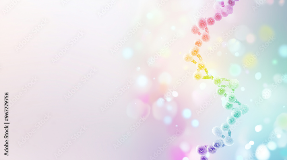 human dna spiral model on pink blue pastel futuristic background. dna ...