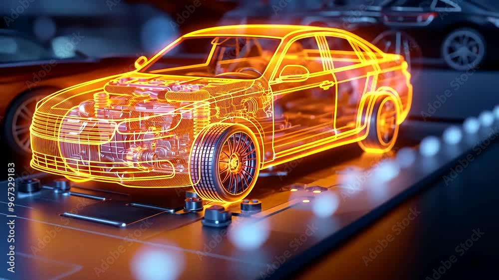 Concept car is being designed using computer aided design software ...