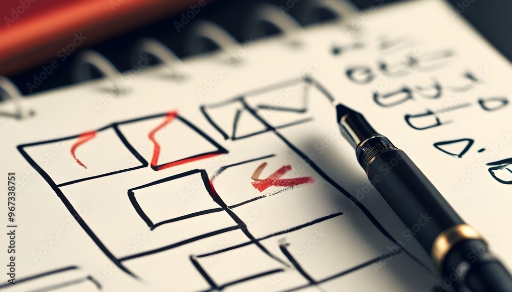 Symbolic representation of progress through a meticulously organized ...