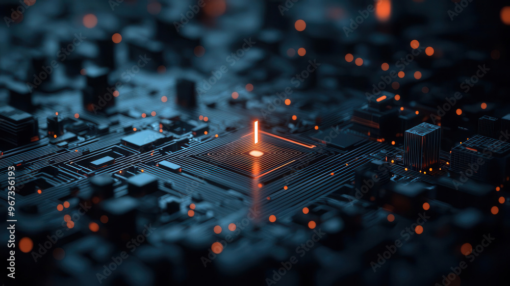 Heatmap of a citys digital infrastructure, with a bright spot ...