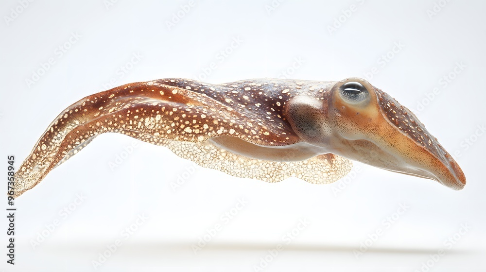 18. **A 3D render of a falling cuttlefish, its unique shape and ...
