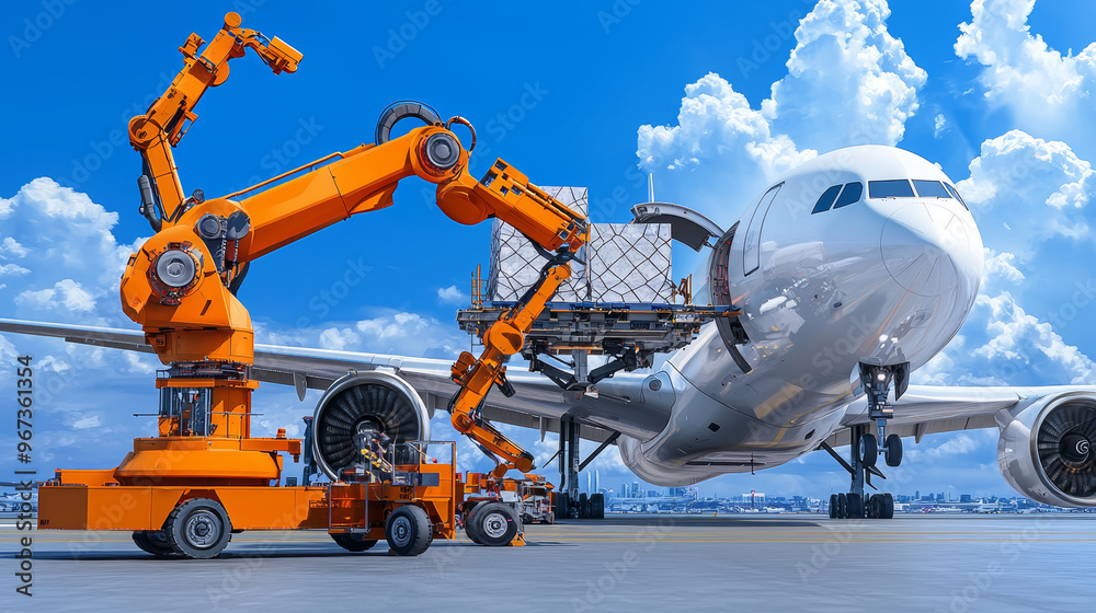 Automated cargo handling with robotic arm assisting in loading freight ...
