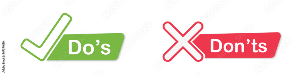 Do and Don't icons. Like and dislike symbols.Thumb up and thumb down ...