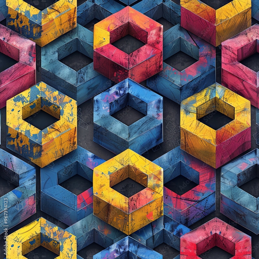 digital artwork showcases dynamic and colorful pattern of interwoven ...