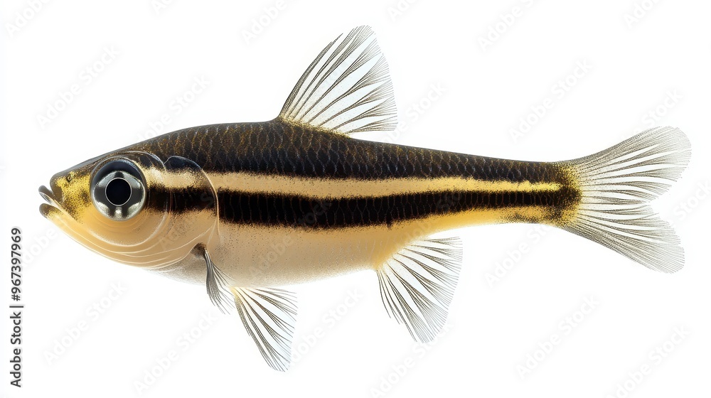 Zebra danio clipart, element, 3D illustration, realistic, isolated on ...