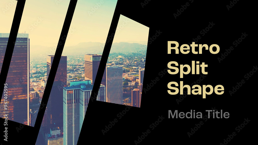 Retro Split Shape Media Title Stock Template | Adobe Stock