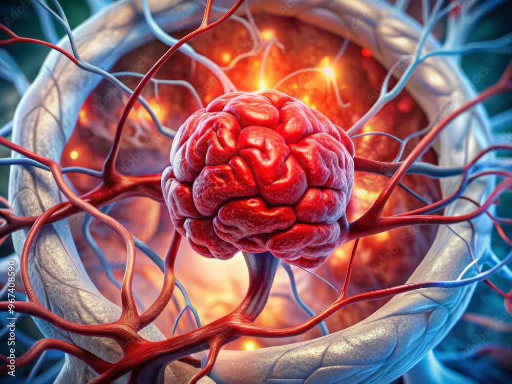 "A medical anomaly, blood clots form inside a burst aneurysm ...