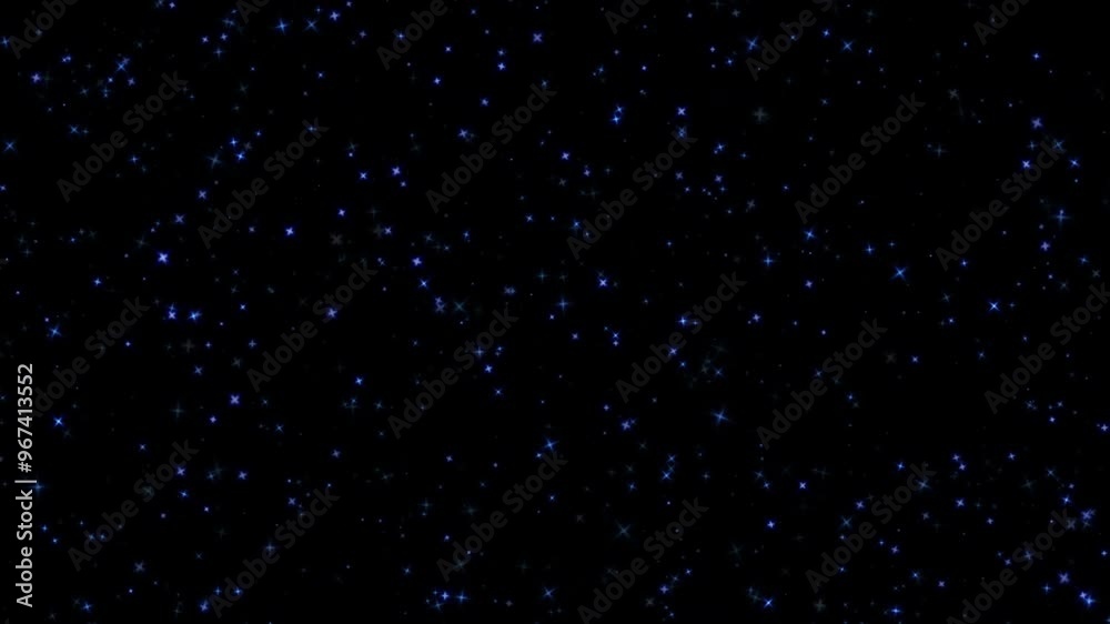 Loop glow blue stars particles motion animation flow on black abstract ...