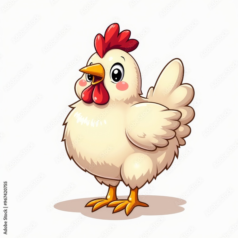 Cute Cartoon Chicken Illustration â€“ Adorable Farm Animal Clipart for ...
