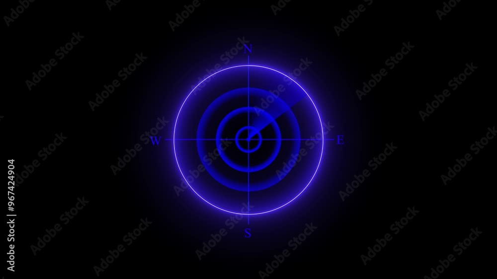 Abstract Radar Screen Technology Animation Futuristic HUD Radar Circle ...