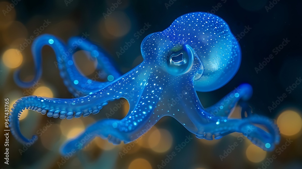 Vampire squid in defensive posture, bioluminescent arm tips: A vampire ...